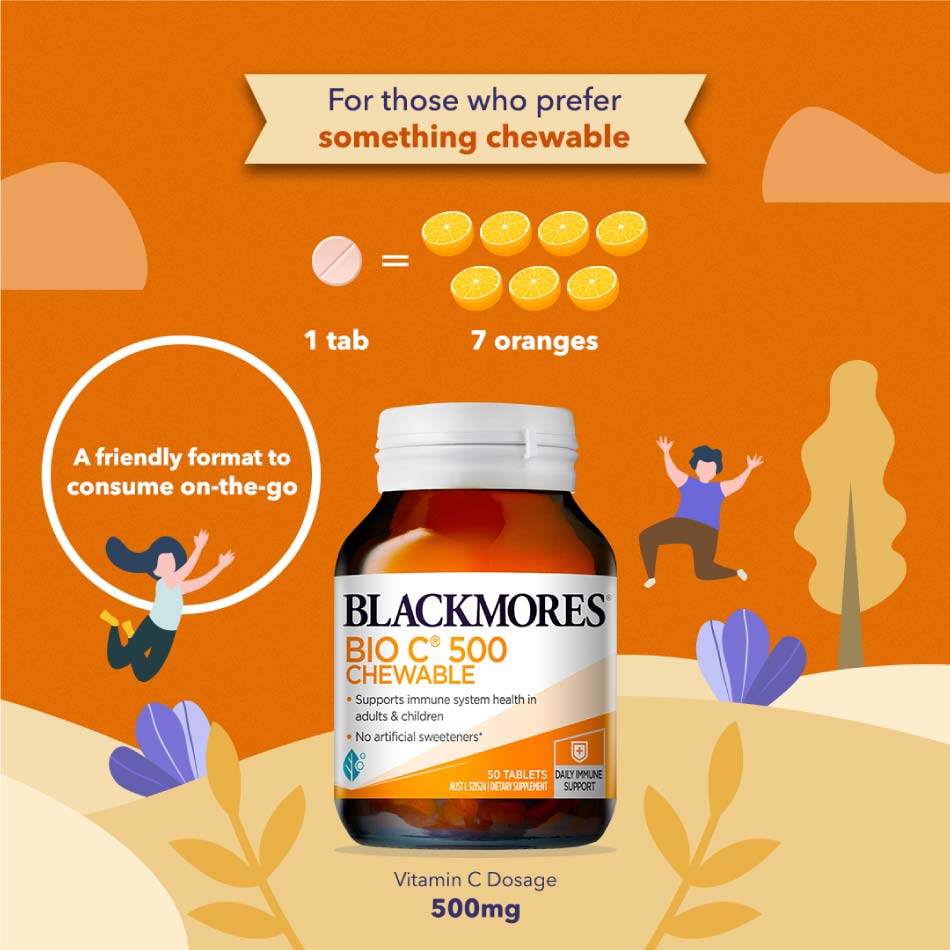 Buy Bio C® 500 Chewable Online at Blackmores Singapore - Blackmores ...